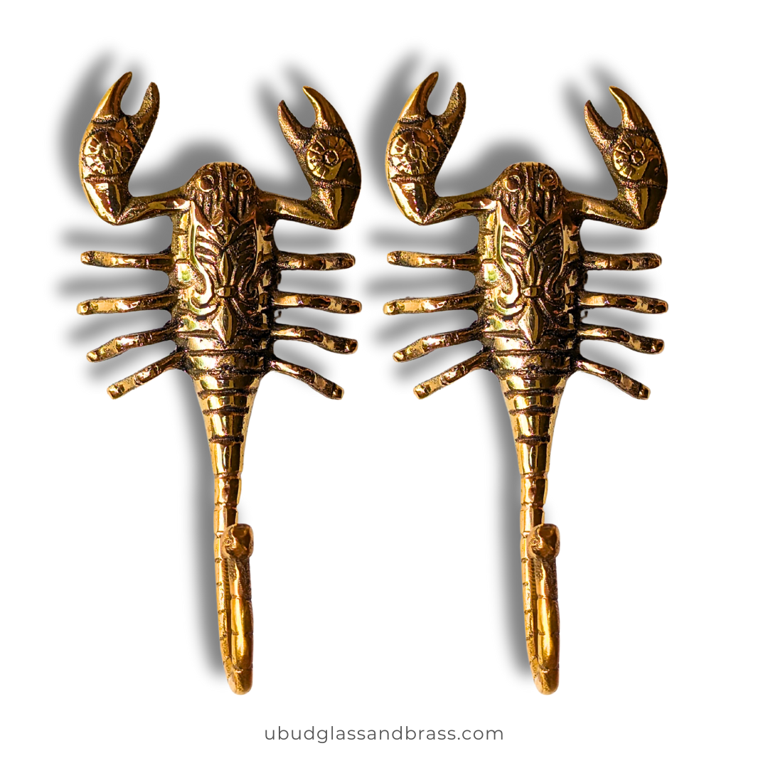 2 Pcs Brass Scorpion Hooks | Gothic Dark Academia Decor – Ubud Glass