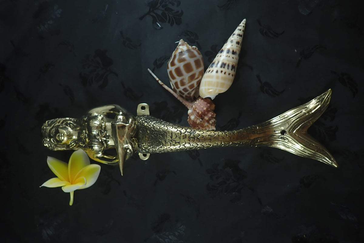 Mermaid Door Pull conch shell – Ubud Glass